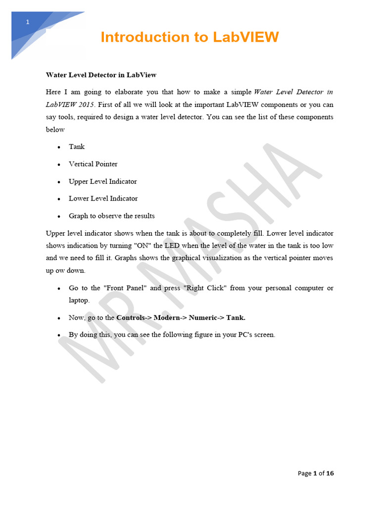Water Level Detector in LabView P | PDF | Cursor (User Interface) | Computing