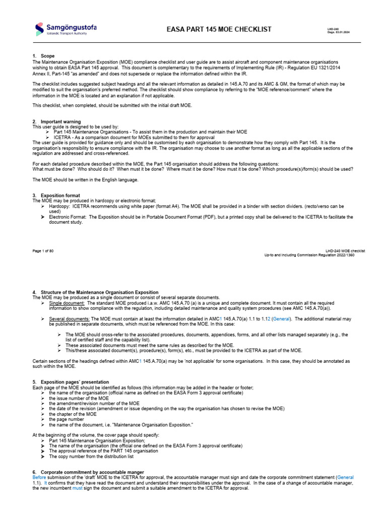 LHD-240_MOE_checklist | PDF | Regulatory Compliance | Safety