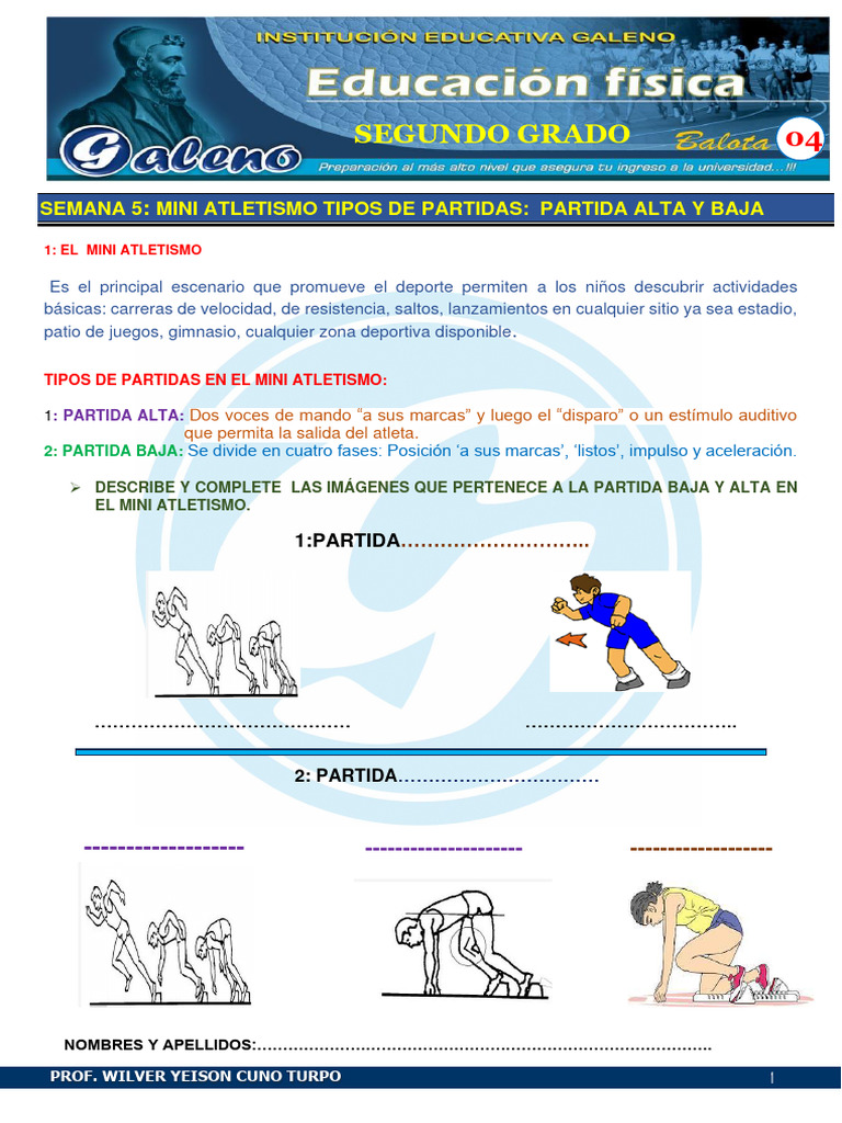 Ficha N 04 Ed F Sica Segundo Grado | PDF