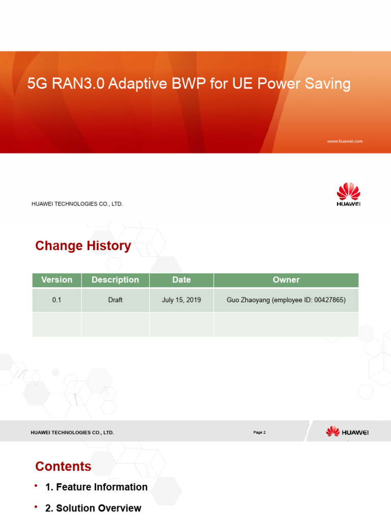 Training Course - 5G RAN3.0 Adaptive BWP For UE Power Saving | PDF ...
