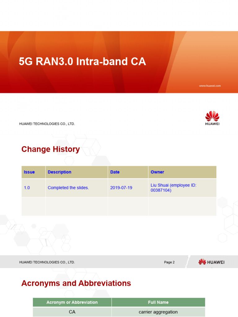 Training Course - 5G RAN3.0 Intra-Band CA | PDF | Telecommunications ...