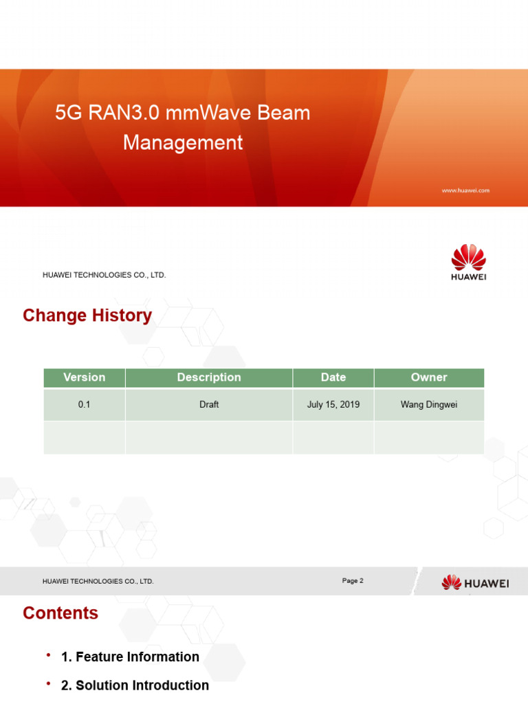 Training Course - 5G RAN3.0 MmWave Beam Management | PDF | Information And Communications ...
