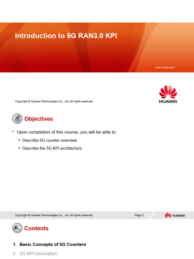 Training Course - 5G RAN3.0 KPI Introduction V1.00 | PDF | Lte ...