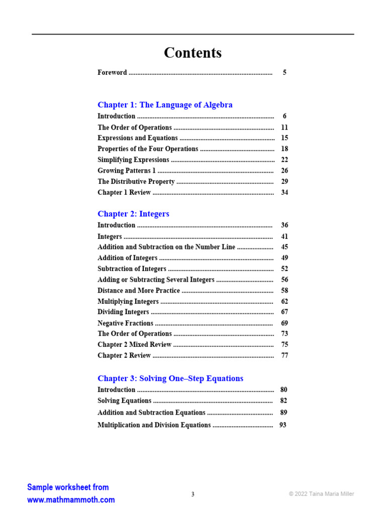 Math Mammoth Grade 7 Curriculum Guide | PDF | Multiplication | Numbers