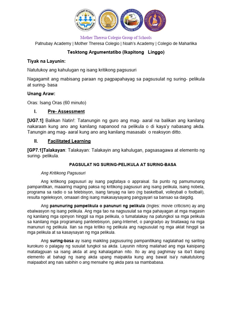 Suring Pelikula at Suring Basa | PDF