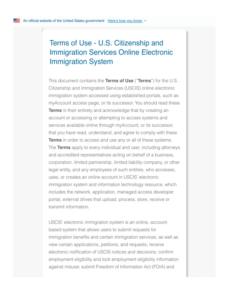 USCIS Online Immigration System Terms | PDF | United States Citizenship ...