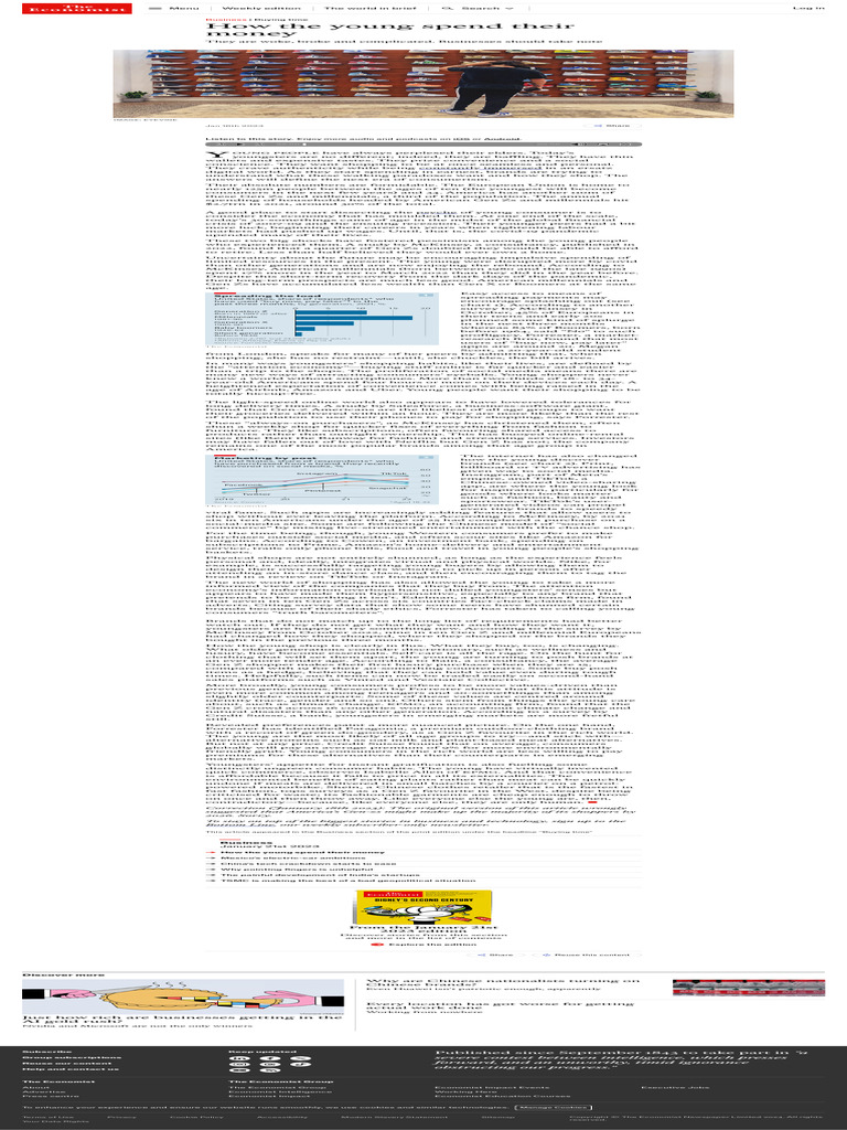 How Gen Z and Millennials Spend Their Money 2 | PDF | The Economist | Brand