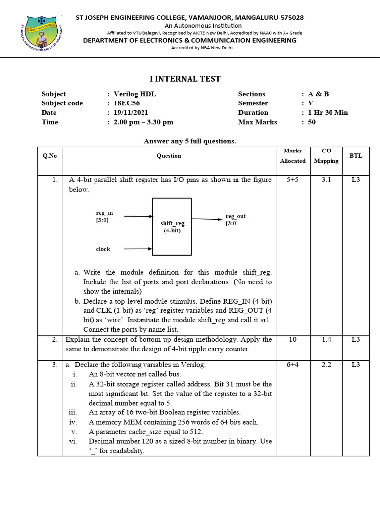 Ia 1 QP | PDF | Bit | Computing