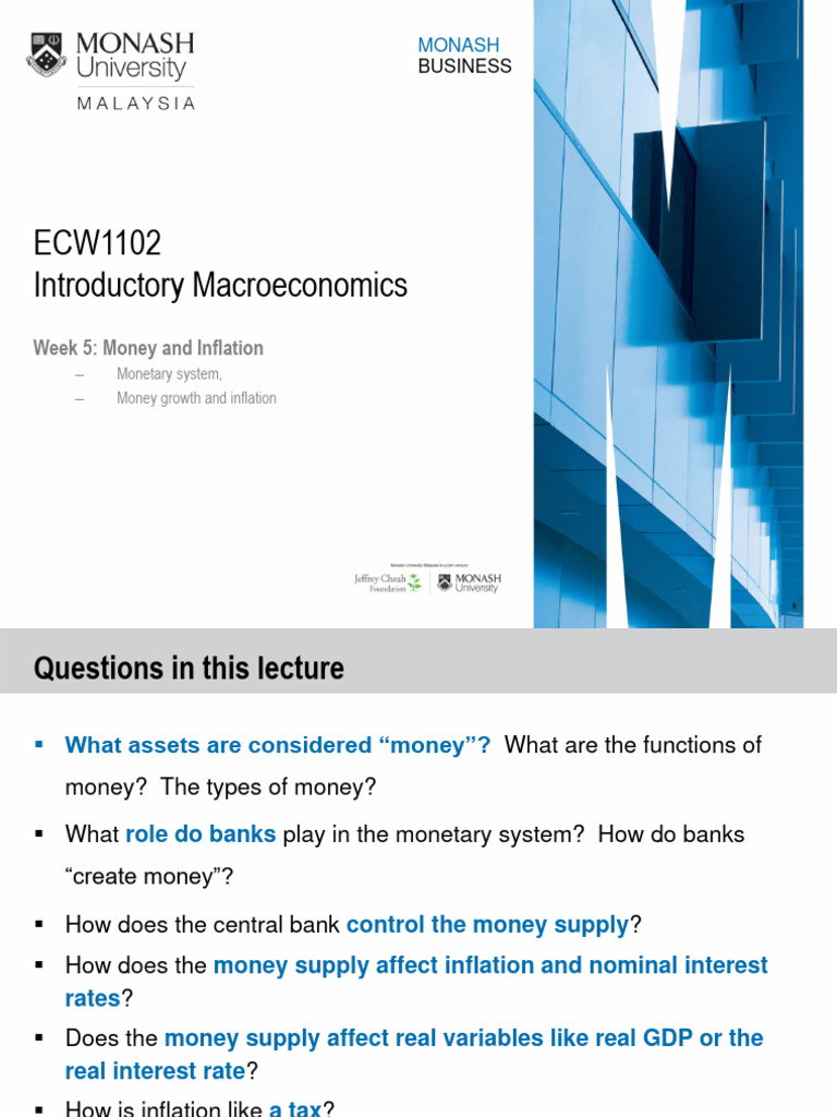Lecture 5 - Money and Inflation | PDF | Money Supply | Inflation