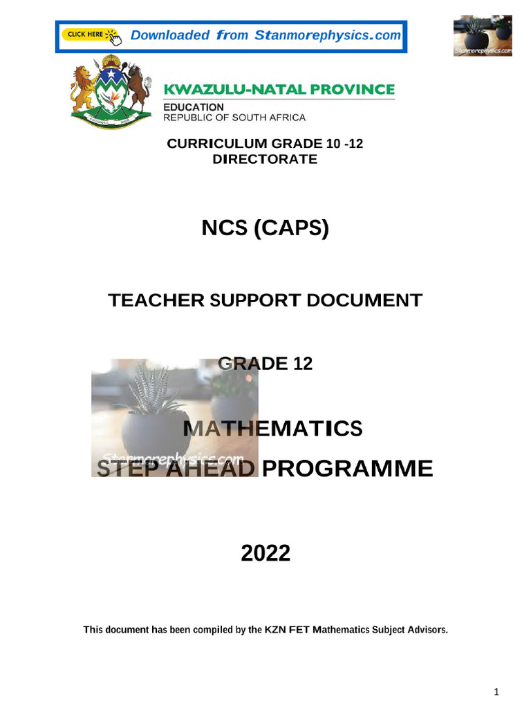 Step Ahead GR 12 Maths 2022 | PDF