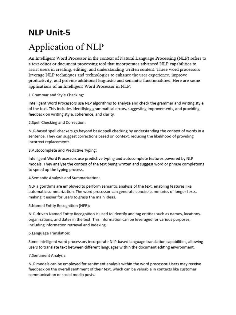 NLP Unit-5 | PDF | User Interface | Speech Recognition