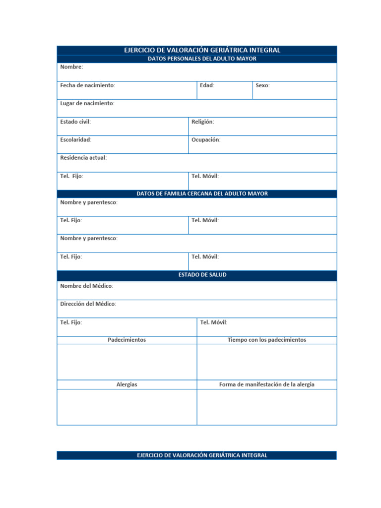 Ejercicio de VGI y Plan de Atencion | PDF | Cuidado de la salud | Especialidades Medicas