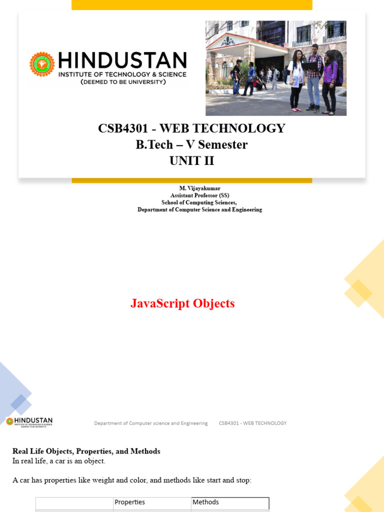Unit 2-3 - Web Technology | PDF | Java Script | Object (Computer Science)