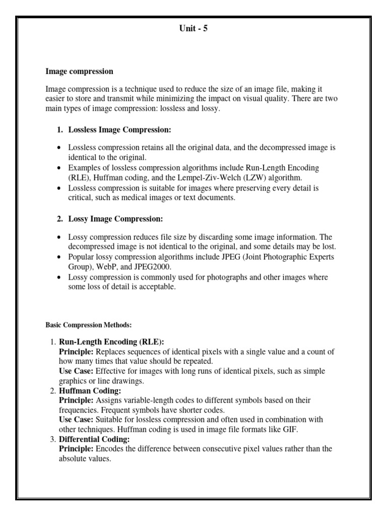 Unit 5 | Download Free PDF | Data Compression | Image Segmentation