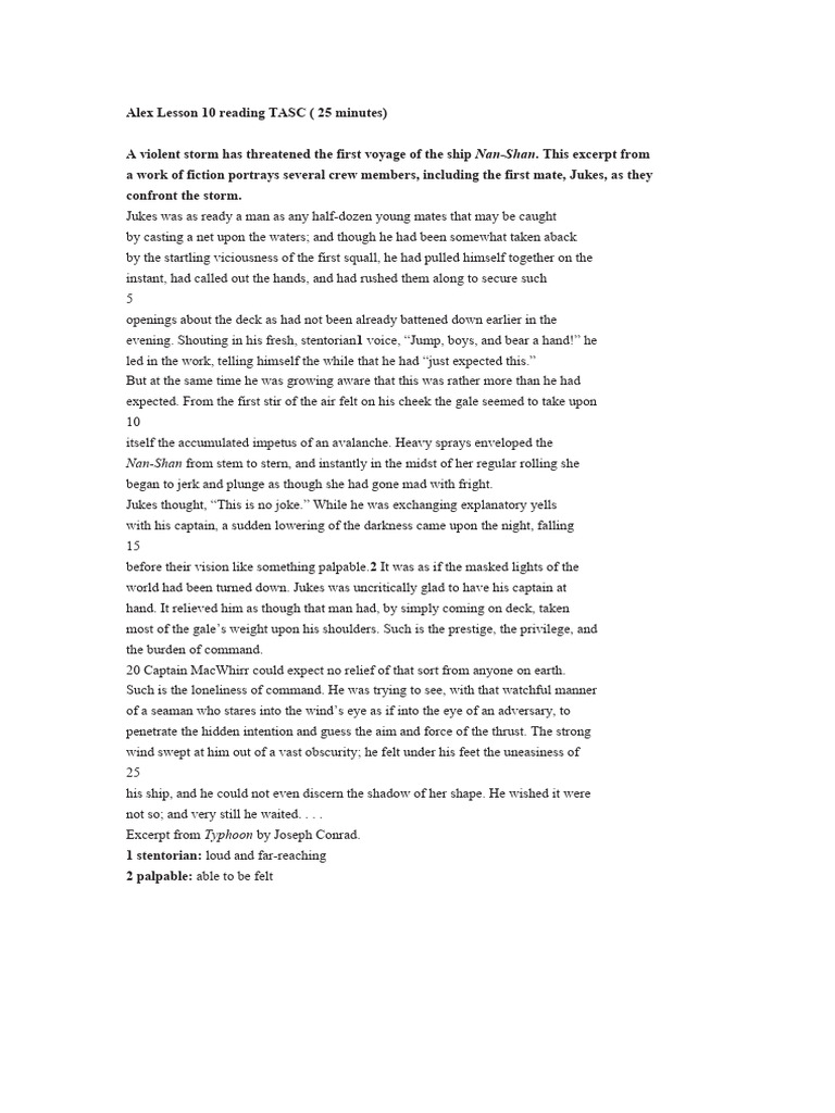 Alex Lesson 10 reading TASC | PDF | Foraging | Human