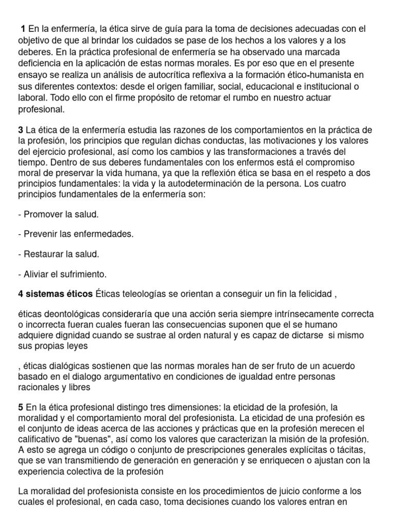 1 en La Enfermería | PDF | Moralidad | Bioética