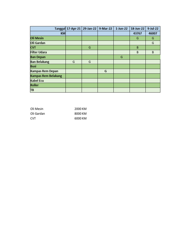 Jadwal Servis Motor dan Mobil 2025 | PDF