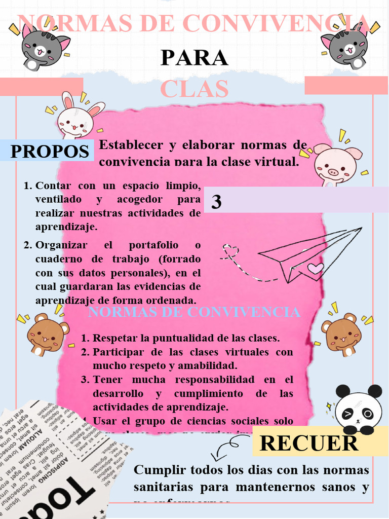 Normas de Convivencia en Clases Virtuales | PDF | Crecimiento personal ...