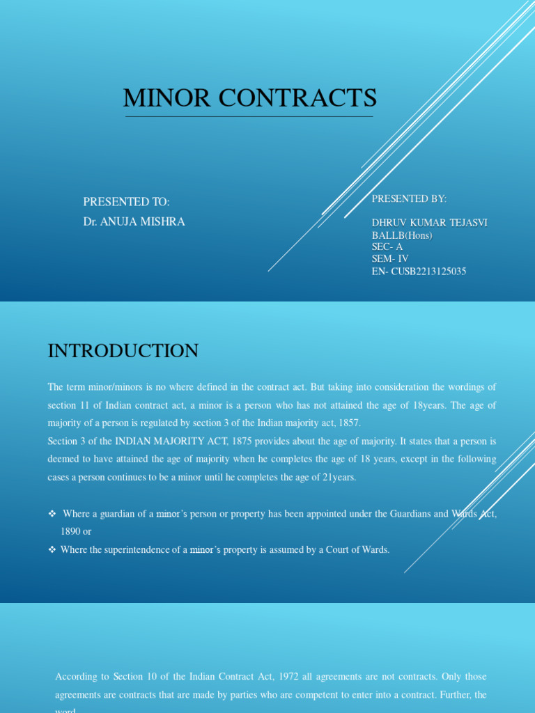 Minor Contracts DKT | PDF | Law Of Agency | Legal Liability