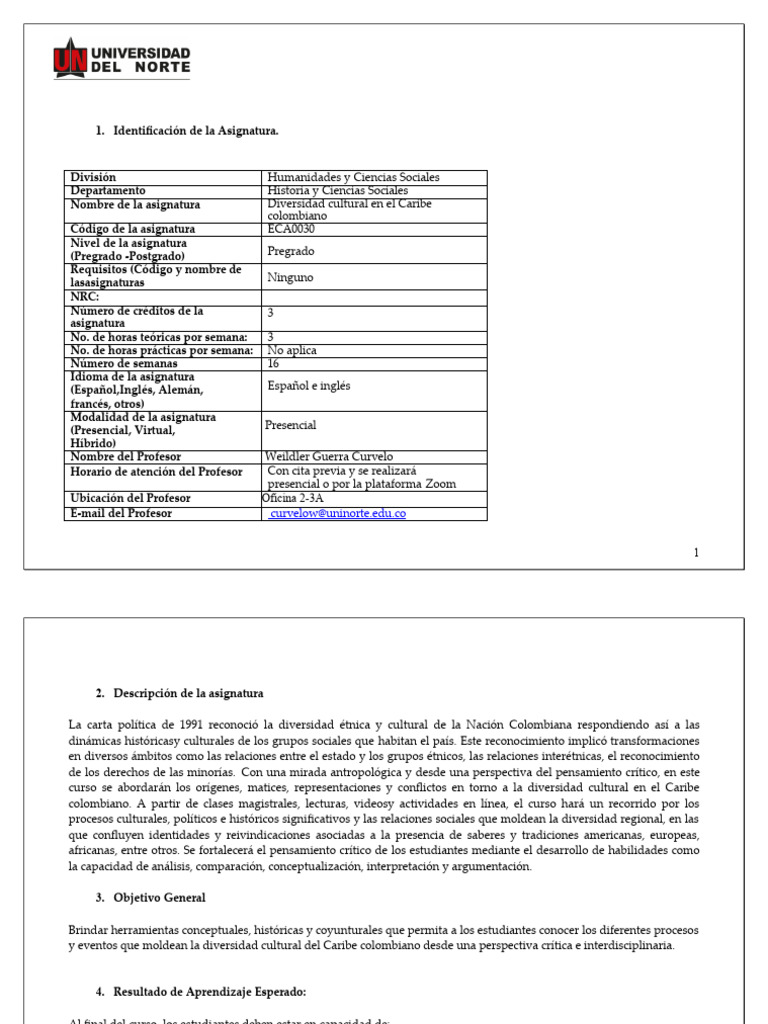 Parcelacion Diversidad Caribe Colombiano JA | PDF | Colombia | Maestros