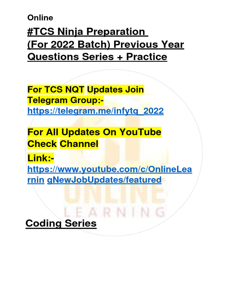 TCS Coding | PDF | Computer Programming | Software Engineering TCS Coding | PDF | Computer Programming | Software Engineering