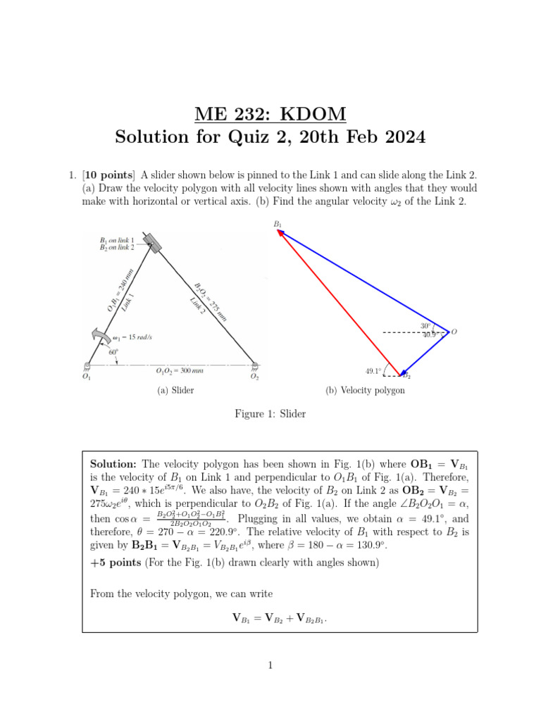 sol_quiz2 | PDF | Acceleration | Euclidean Vector