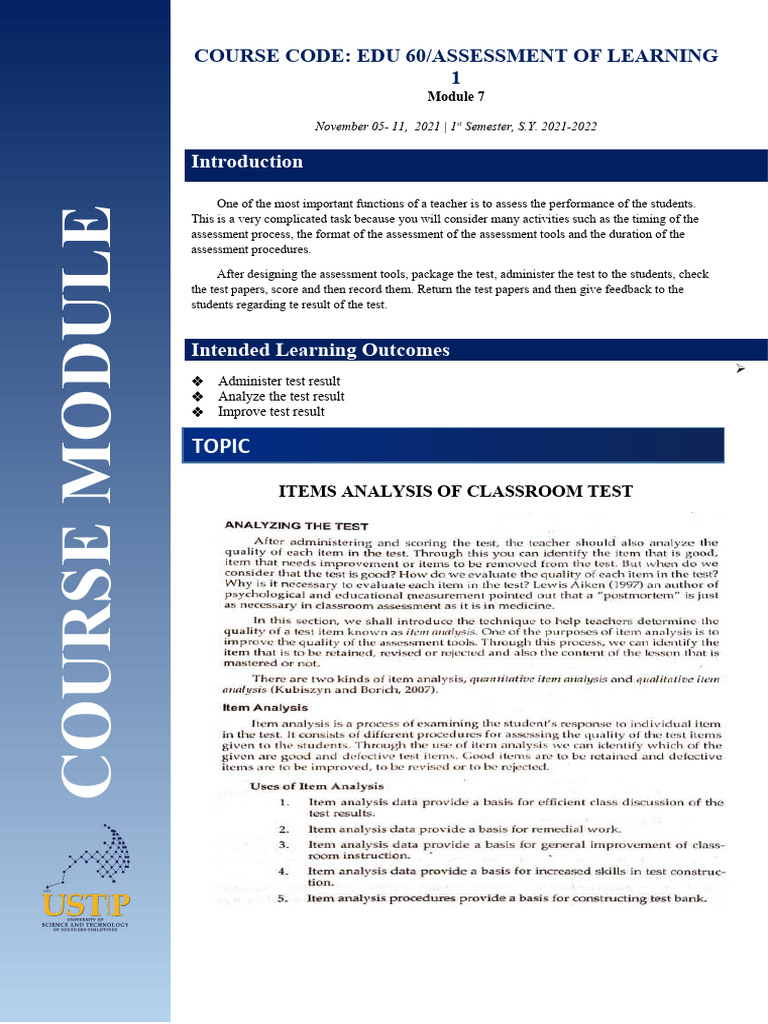 Assessment of Learning Module 7 | PDF | Technology & Engineering