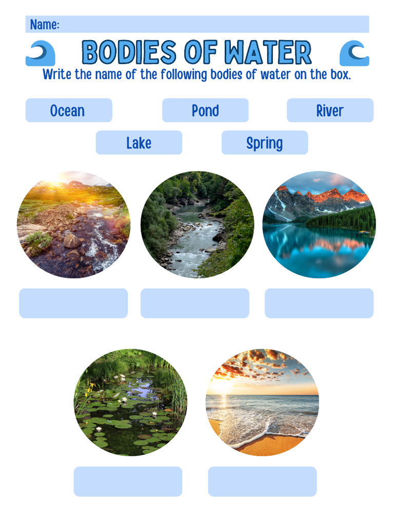 Bodies of Water Activity Worksheet | PDF | Foreign Language Studies ...