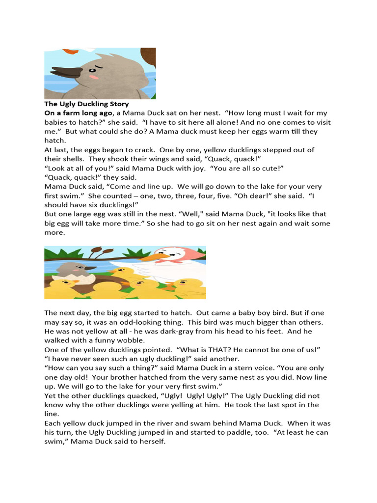 The Ugly Duckling Story | Download Free PDF | Duck