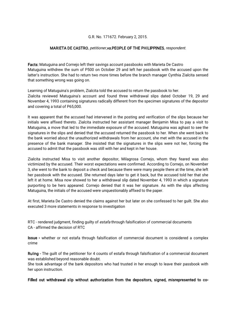 Estafa and Falsification Case Ruling | PDF | Passbook | Fraud