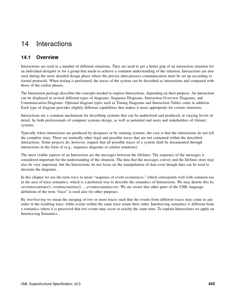 UML Interactions | PDF | Unified Modeling Language | Control Flow
