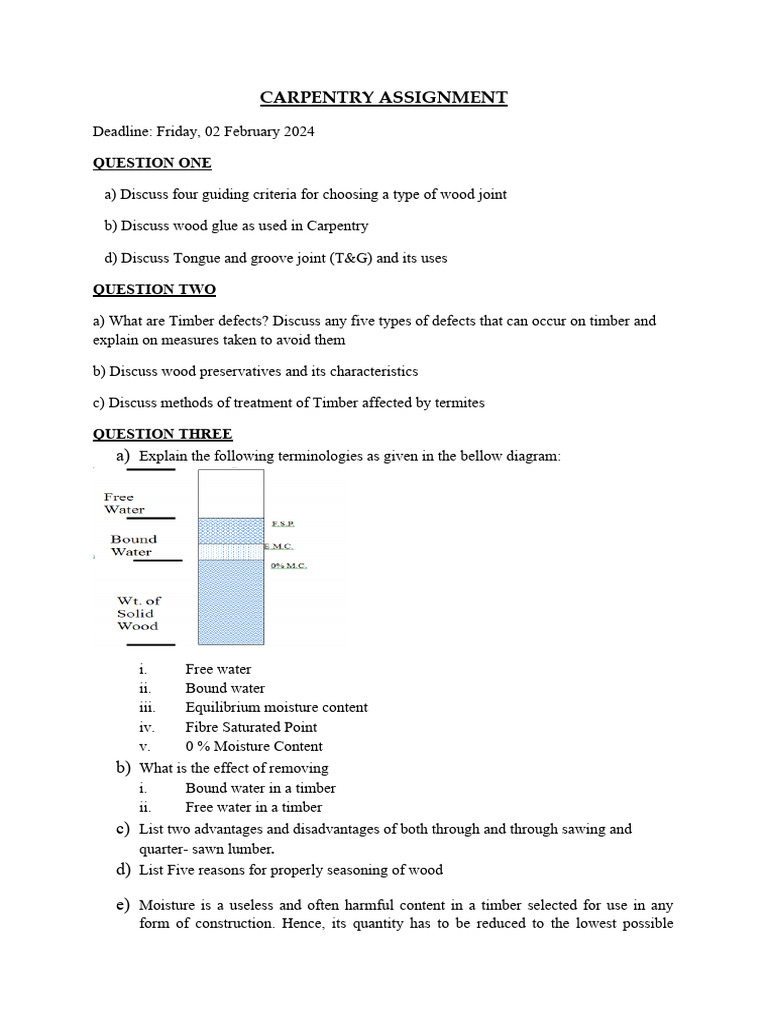 Carpentry Assignment | PDF