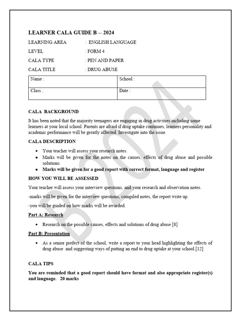 2024 - Cala Learner B | PDF | Teachers | Human Communication