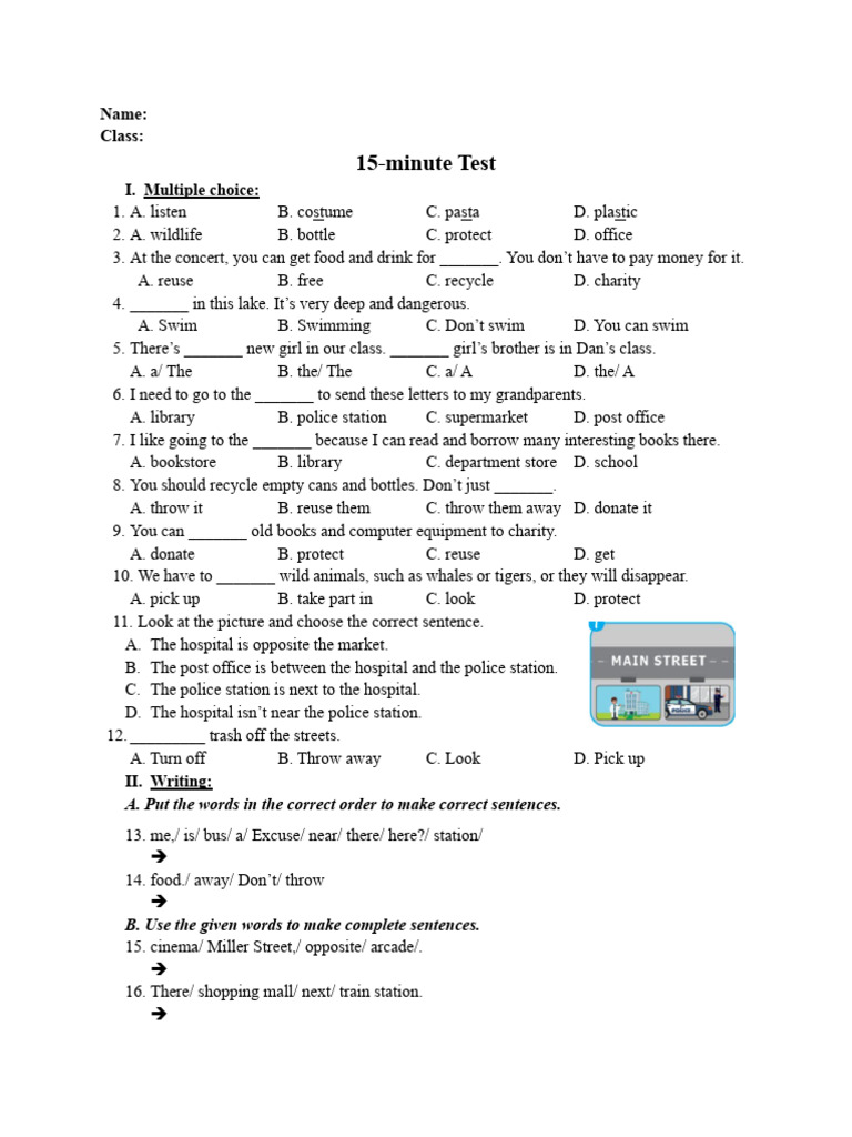 15-Minute Test Answers | PDF | Foreign Language Studies