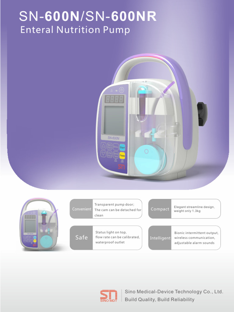 SN 600N Enteral Nutrition Pump | PDF | Power Supply | Manufactured Goods
