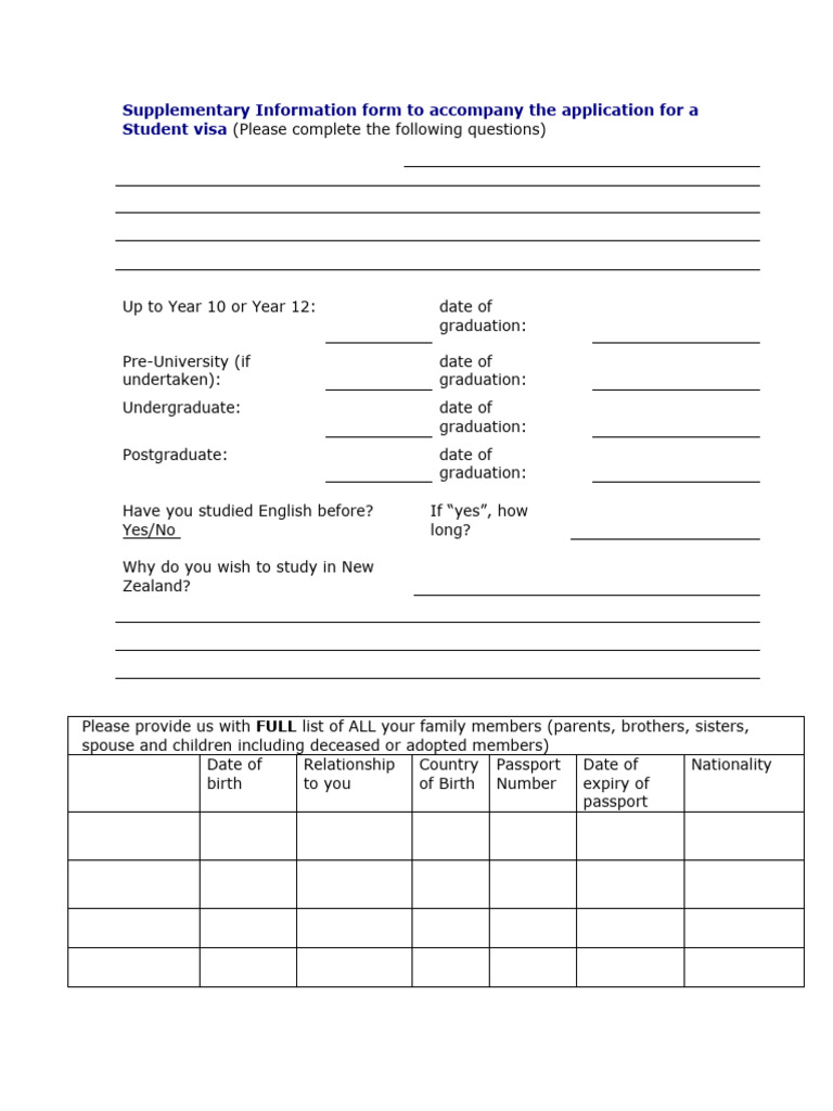 Supplementary form-Unfilled | PDF