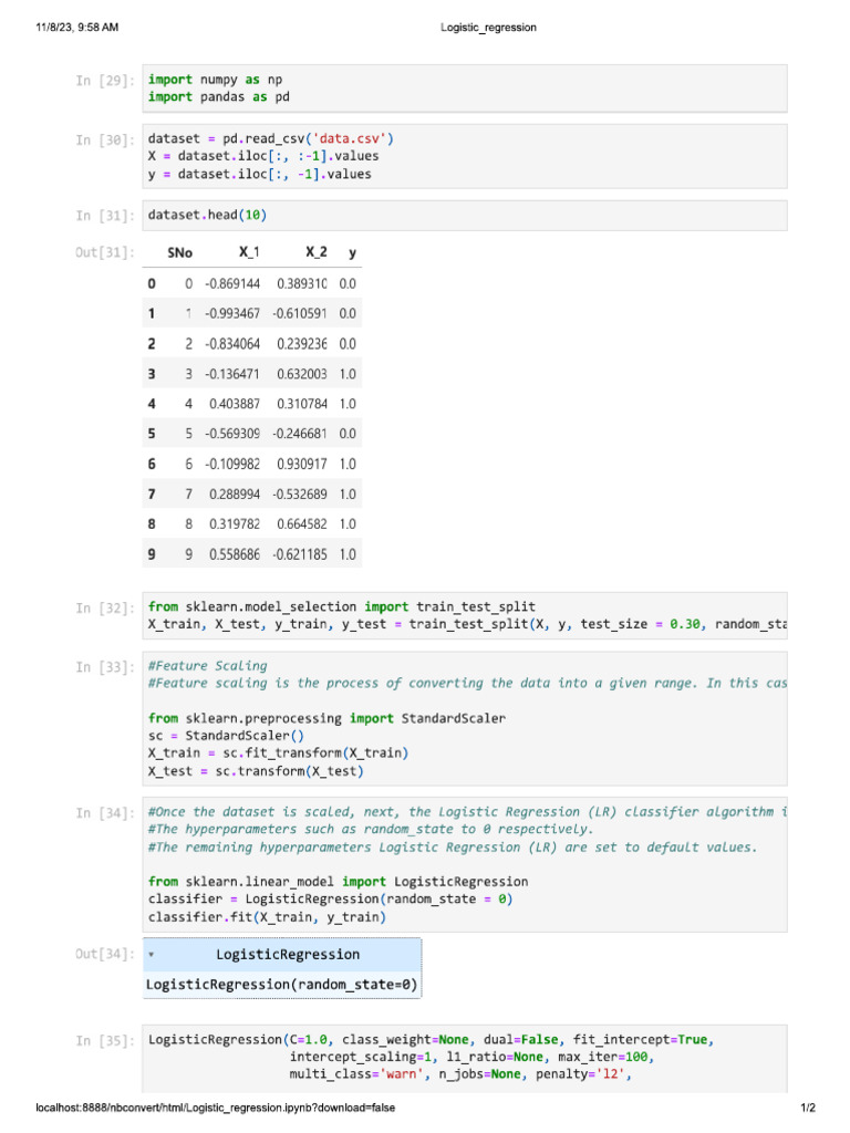 Logistic Regression | PDF