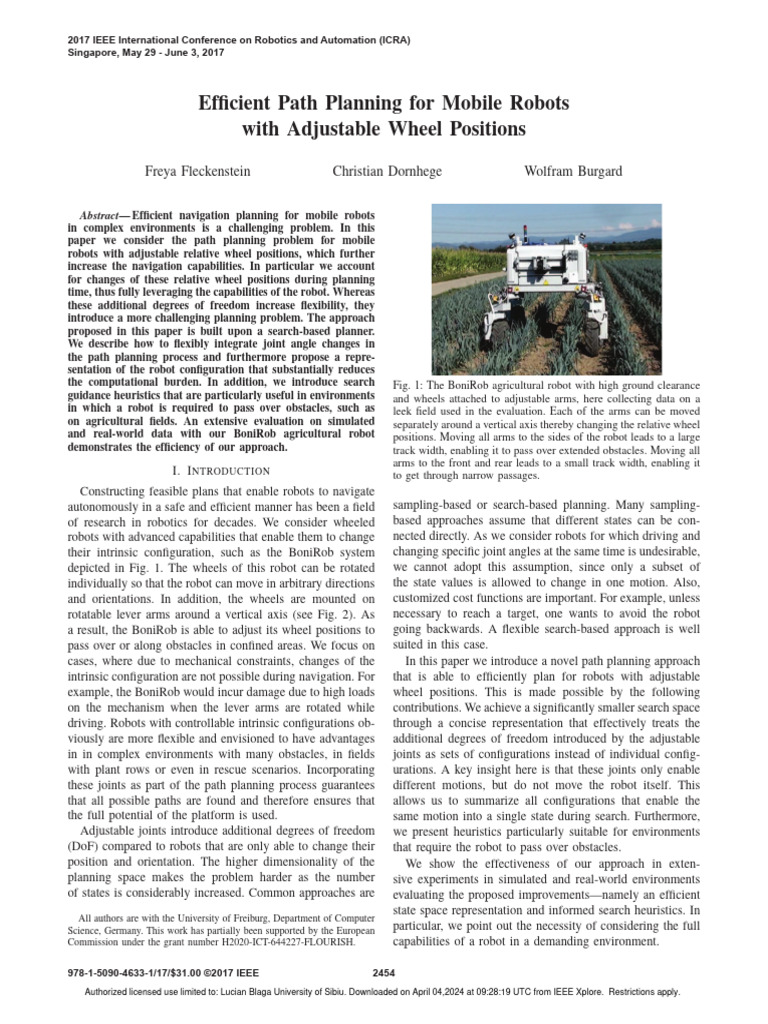 Efficient Path Planning For Mobile Robots With Adjustable Wheel ...