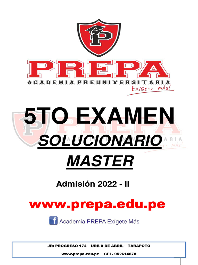 5TO EXA EGRE SOLUC-min | PDF | Biología Celular)