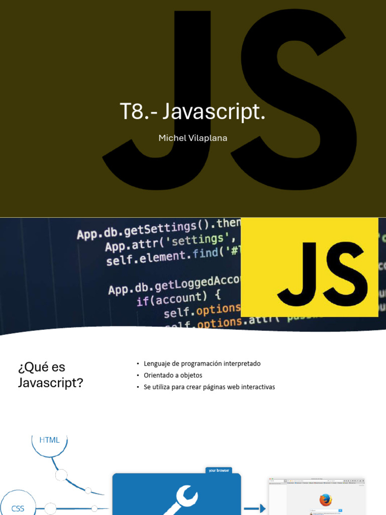Presentación T8. Javascript | PDF | Modelo de objeto de documento | Script Java