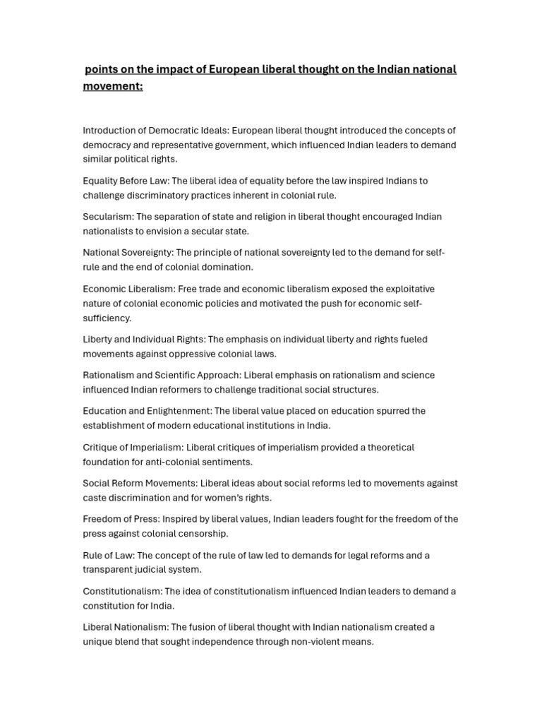 Indian History Notes - 1 | PDF | British Raj | Liberalism