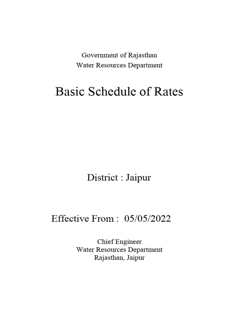 WR BSR Jaipur 2022 PDF | PDF | Concrete | Polyethylene