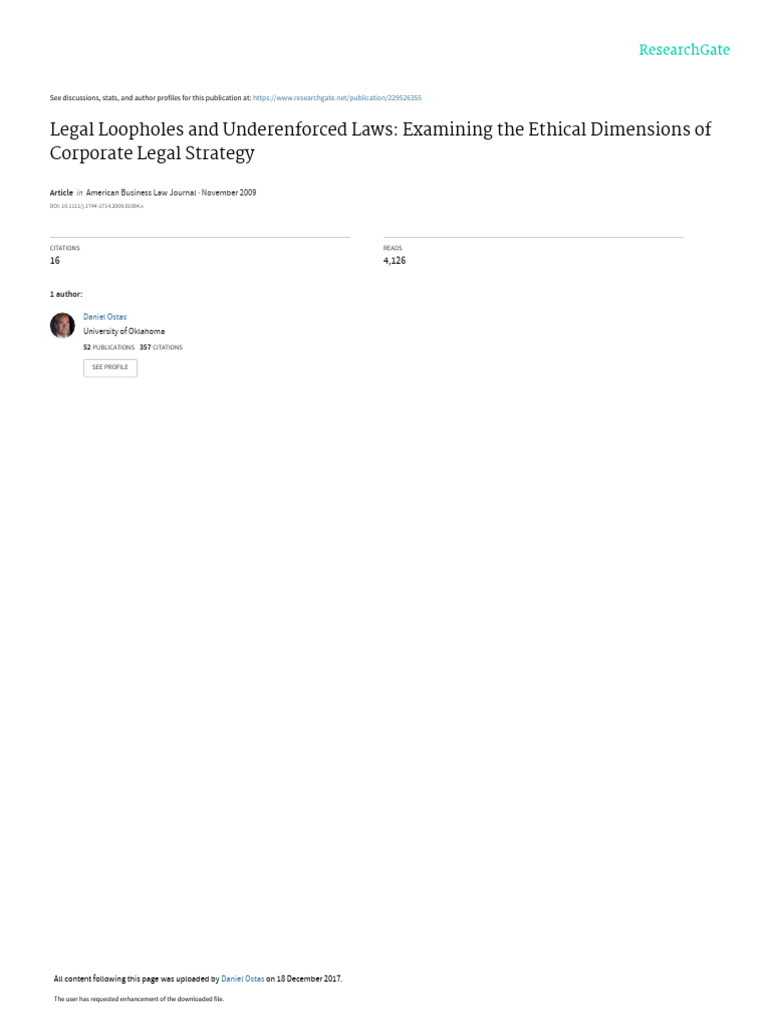 Legal Loopholes and Underenforced Laws Examining T | PDF | Lawsuit | Crimes