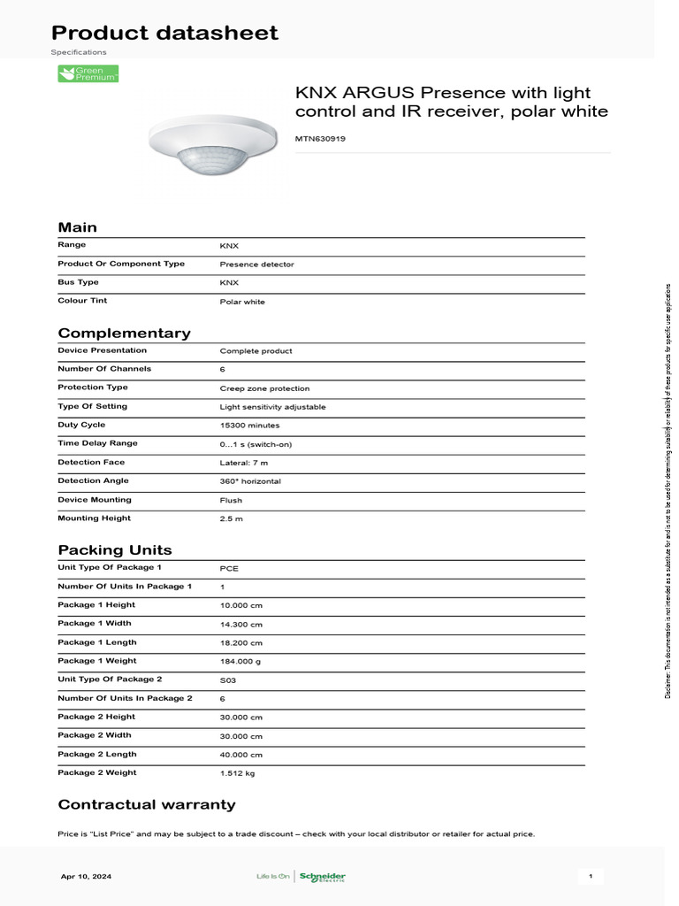 Schneider Electric - SpaceLogic-KNX - MTN630919 | PDF | Economy And The ...
