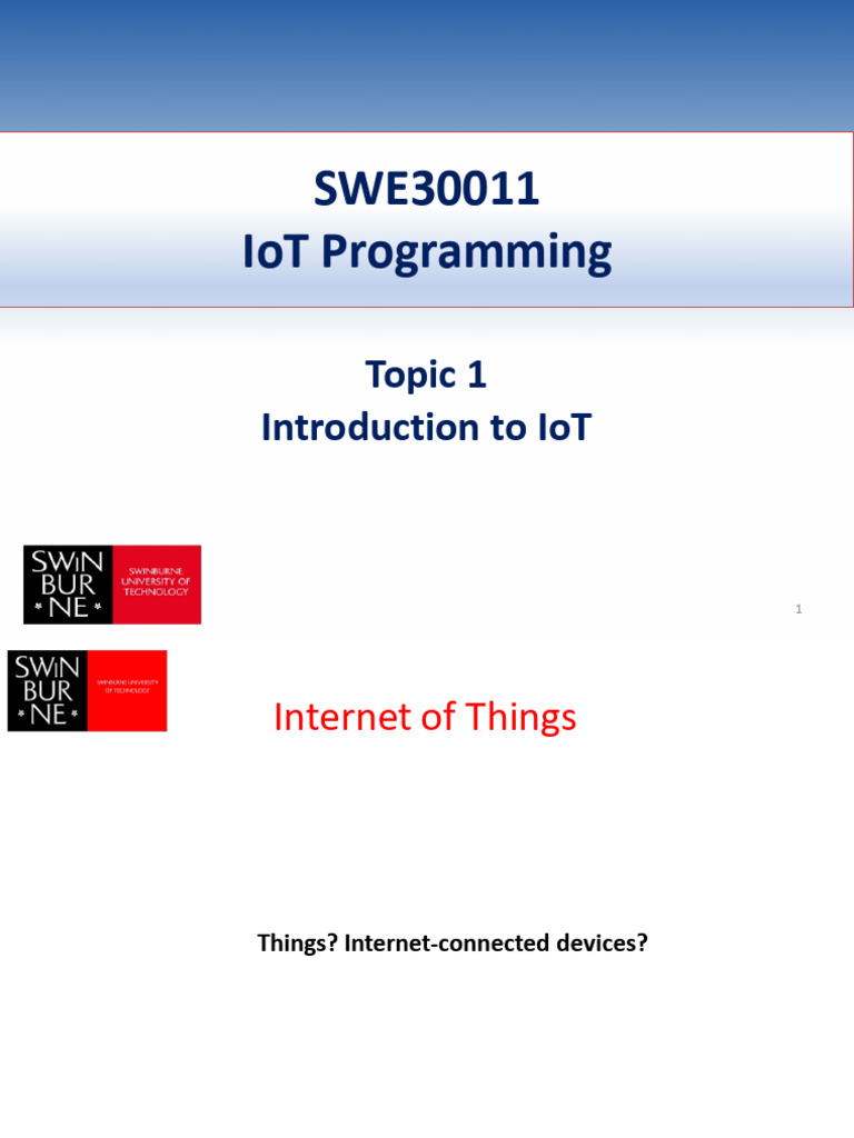 Topic 1 (Introduction To IoT) | PDF | Internet Of Things | Cloud Computing Topic 1 (Introduction To IoT) | PDF | Internet Of Things | Cloud Computing