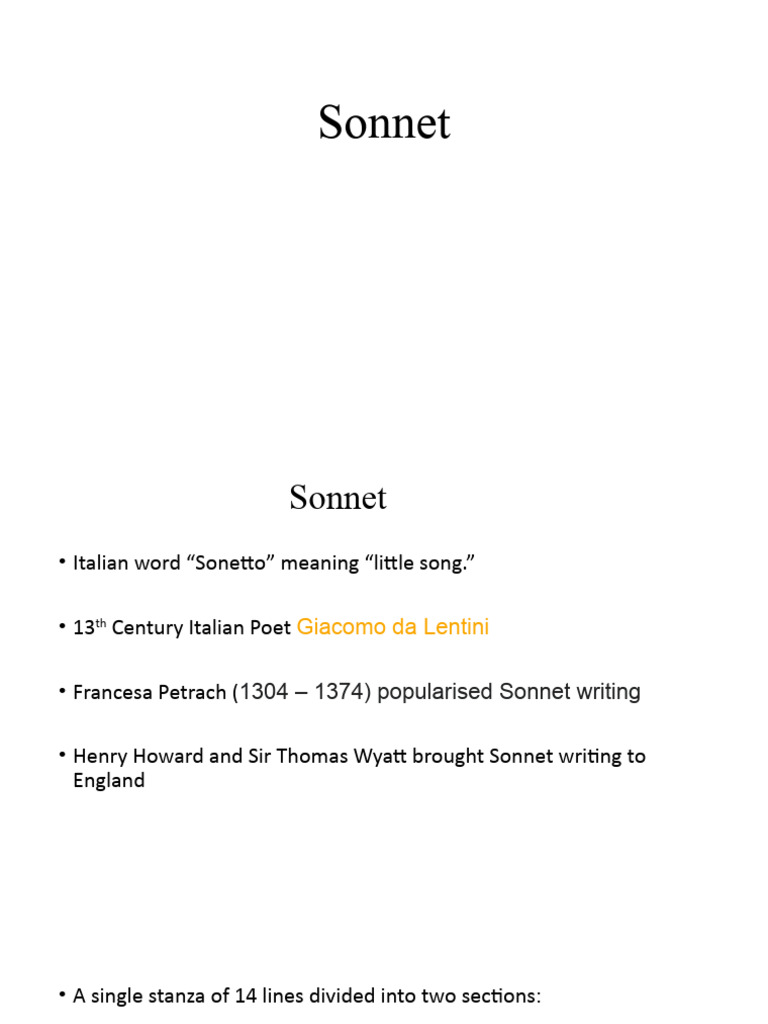 Understanding the Sonnet Form | PDF | Poetry | Classics
