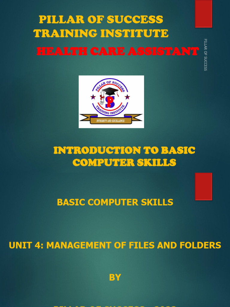 Bcs 110 Lecture Notes Unit 4 Management Of Files And Folders Pdf Computer File Byte