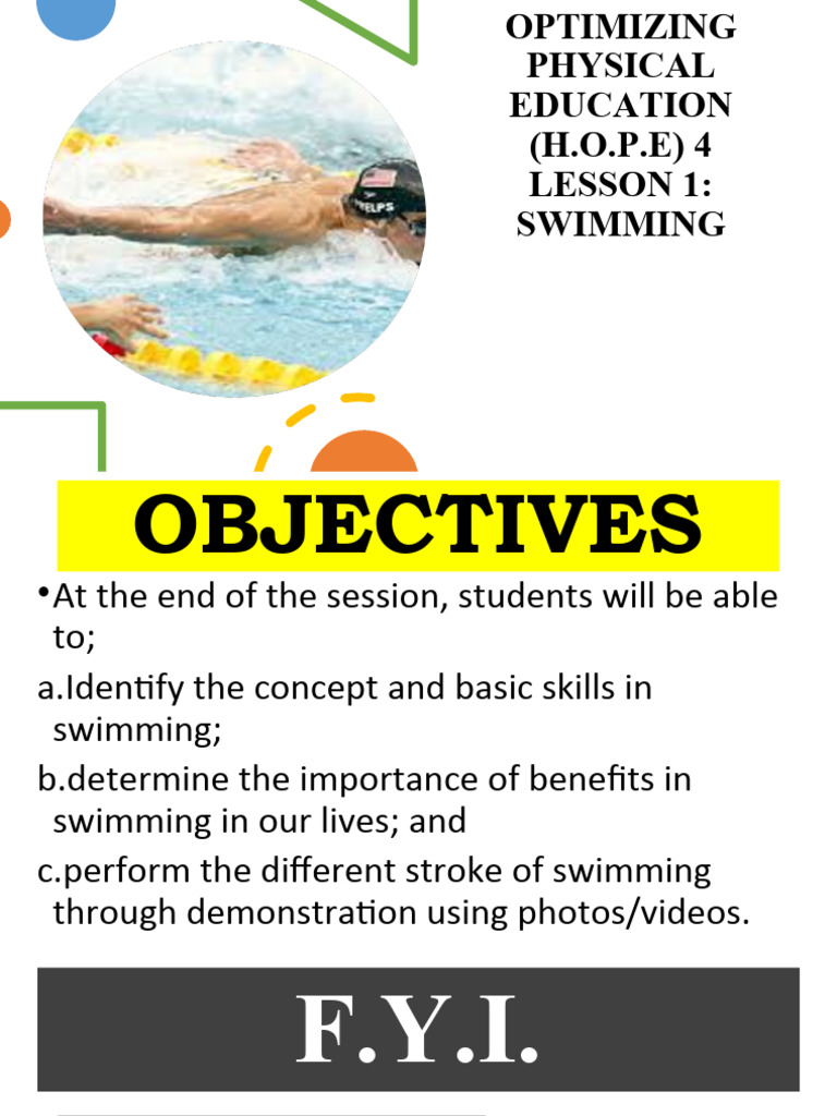 Lesson 1 Swimming | PDF | Swimming | Individual Sports