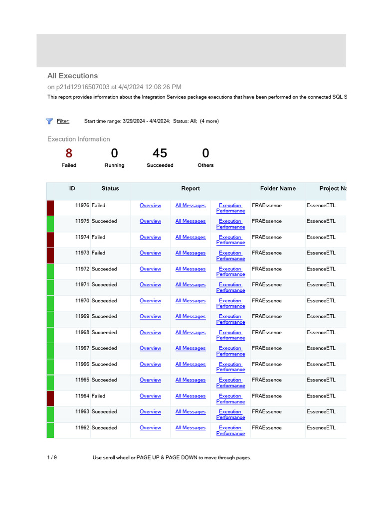 SSIS Execution Logs | PDF | Computing | Software SSIS Execution Logs | PDF | Computing | Software