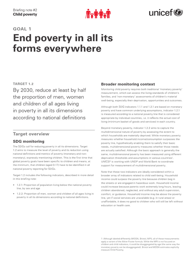 SDG Briefing Note 2 - Child Poverty | PDF | Poverty Threshold | Poverty